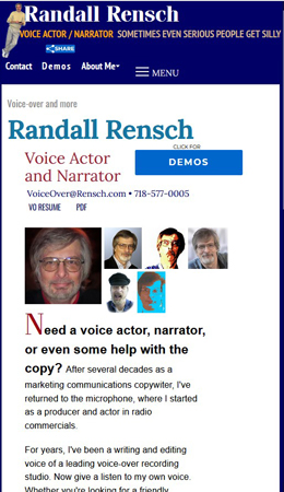 Randall Rensch, Voice Acting and Narration